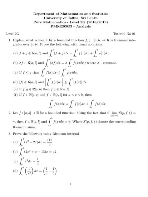 riemann integral tutorial 01 pdf function mathematics integral