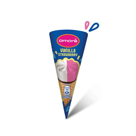 Omore Ice Cream Cone Strawandvanilla 80ml