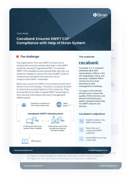 Cecabank Ensures Swift Csp Compliance With The Help Of Syteca Syteca