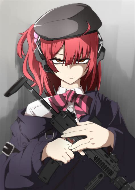 Minami Shin Zenshuu Bougyo Mp7 Girls Frontline Girls Frontline 1girl Ahoge Beret