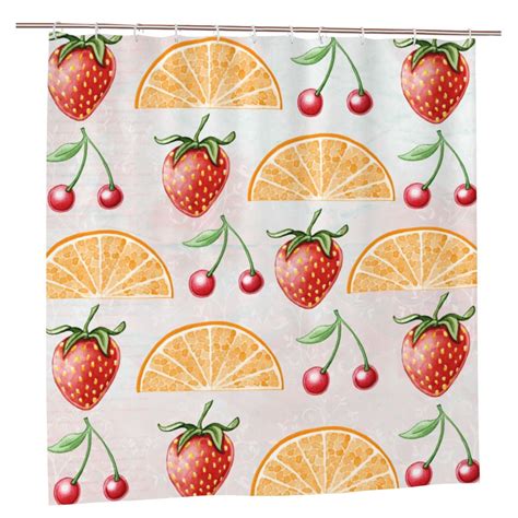 Yfyang Waterproof Bathroom Shower Curtain Fruit Pattern Shower Curtain