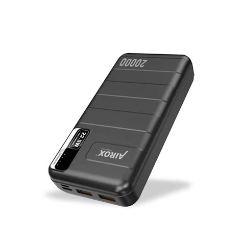 airox pb03 20000 mah pd fast charging power bank 22 5 watt with 2 usb ports and type c ucommerce