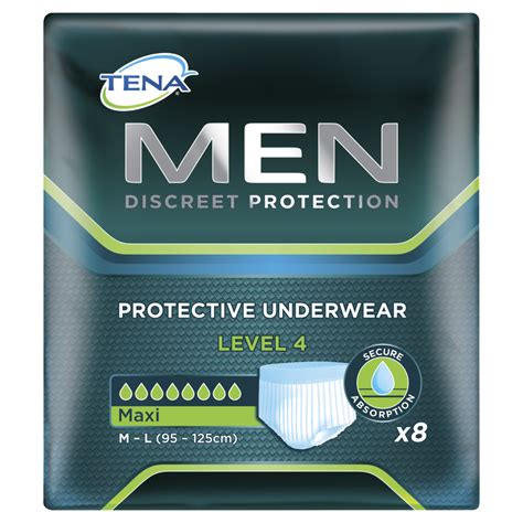 Tena Men Discreet Protection Protective Underwear Level 4 Maxi 8 Pack