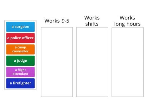 Starlight 7 Unit 1 Work and Jobs - Categorize