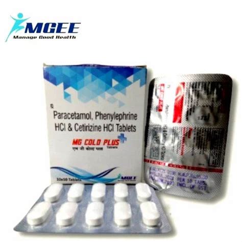 Mg Cold Plus Tablet Paracetmol Phenylephrine Hci And Cetrizine Hci