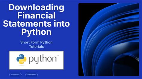 How To Download Financial Statements Into Python In 2 Minutes Youtube