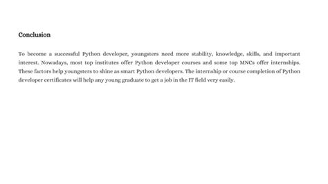 Python Developer Roles And Responsibilities And Career Path Pdf