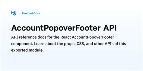 Accountpopoverfooter Api Toolpad Core