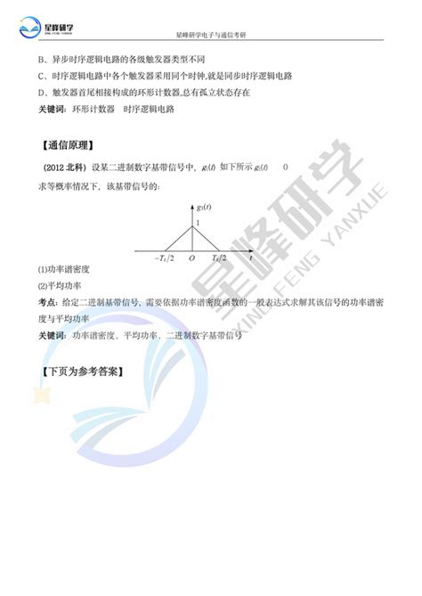每日一题611（含成电、北邮、北科通原习题集真题）｜信号与系统｜模拟电子技术｜数字电子技术｜通信原理 知乎