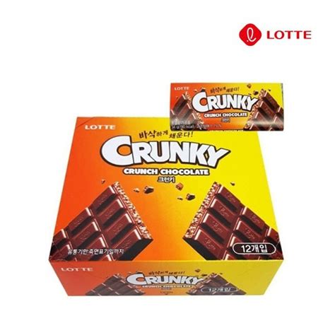 리씽크 롯데 크런키 초콜릿 34g X 12개입
