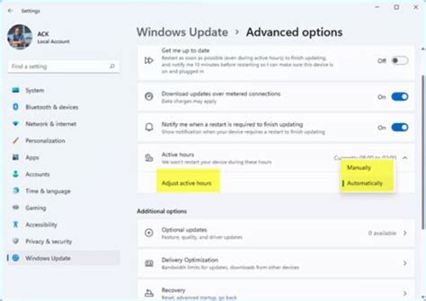 How To Automatically Adjust Active Hours In Windows 11