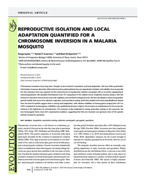 Pdf Reproductive Isolation And Local Adaptation Quantified For A