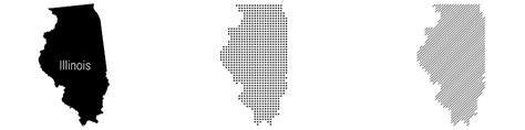일리노이 실루엣 지도와 두 가지 패턴의 점과 비스듬한 선 흰색에 고립 된 플랫 벡터 일러스트 레이 션 가리키기에 대한 스톡 벡터 아트 및 기타 이미지 Istock