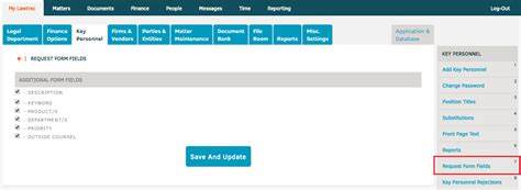 Request Form Fields Mitratech Success Center