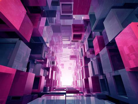 Abstract Digital Art Depicting Complex Data Management And Interconnectedness Within A Digital