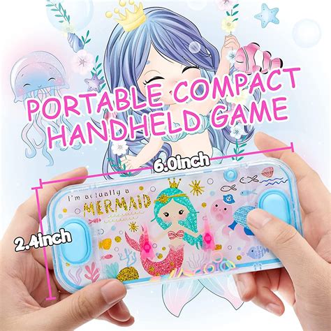 Handheld Water Games 4 Packs Mermaid Theme Water Toss Ring Game Aqua Toy Water Ring Game For
