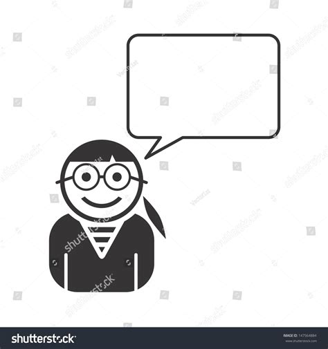 Nerd Woman Avatar Portrait Icon Blank Stock Vector Royalty Free 147564884