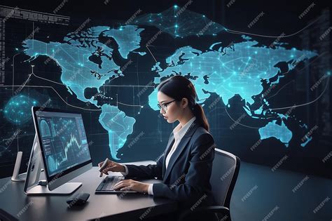 Big Data Analytics With Ai Technology Data Analyst Analyzing And Visualizing Complex Premium