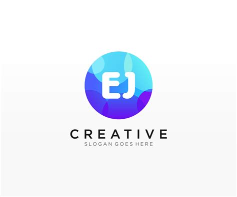 Ej Initial Logo With Colorful Circle Template Vector 21109938 Vector