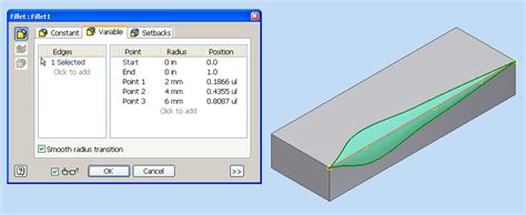 Solved How Can I Create A Variable Fillet With Distance Autodesk Community
