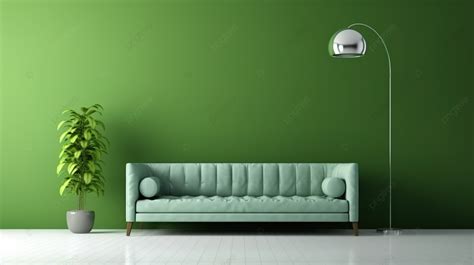 미니멀리즘 소파와 녹색 벽 배경을 3d로 갖춘 현대적인 거실 디자인 클래식 가구 집 디자인 가정 생활 배경 일러스트 및 사진 무료 다운로드 Pngtree