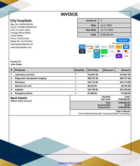 Printable Itemized Billing Statement Template
