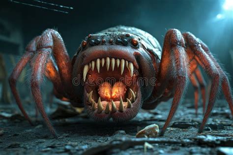Close Up Of A Spider Fangs High Contrast Detailed Texture Natures Sharpest Weapon A Macro