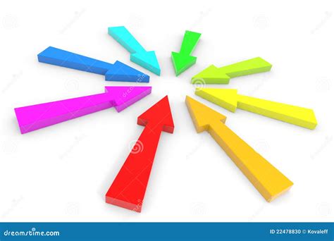Color Arrow Pointing Inwards Stock Illustration Illustration Of Multidirectional Success