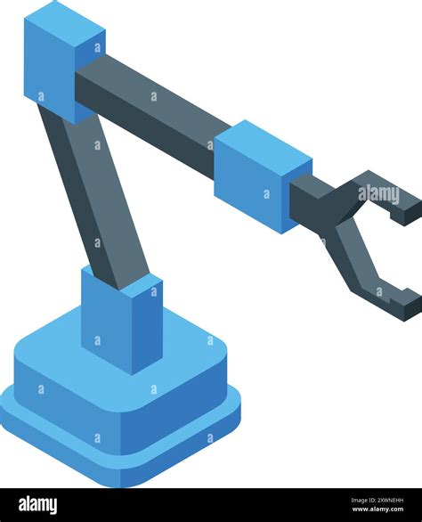 Robotic Arm Is Manipulating On White Background Stock Vector Image