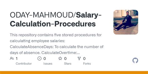 Github Oday Mahmoudsalary Calculation Procedures This Repository Contains Five Stored