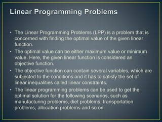 Linear Programing Pptx Programming Languages Computing