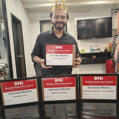 Sameet Mehta On Linkedin Just Received Award For The Most Active Person In My Bni Chapter Working