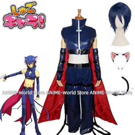 애니메이션 슈고 차라 츠키요미 이쿠토 코스프레 의상 맞춤형 제작 Pu 가죽 유니폼 할로윈 의상 이어 테일 남성 여성