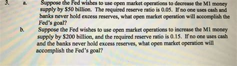 Solved 3 Suppose The Fed Wishes To Use Open Market