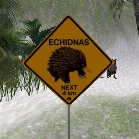 Second Life Marketplace Echidna Road Sign