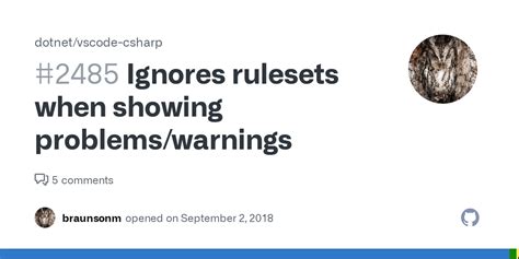 Ignores Rulesets When Showing Problems Warnings Issue 2485 Dotnet