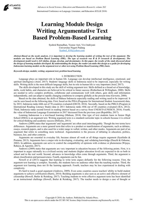 Pdf Learning Module Design Writing Argumentative Text Based Problem