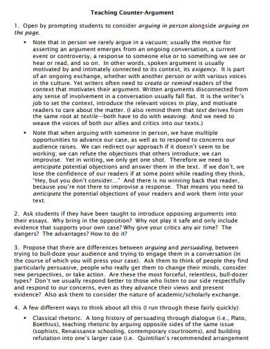 29 Counter Argument Examples To Download