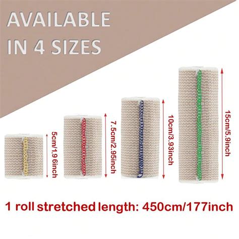 3 Rolls Elastic Bandage Wrap Hook And Loop Fasteners At Both Ends