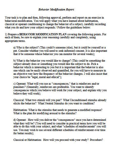 14 Behavior Modification Plan Examples To Download