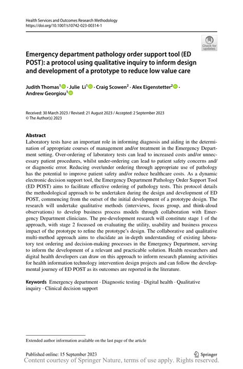 Pdf Emergency Department Pathology Order Support Tool Ed Post A