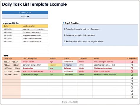 Excel Priority List Template