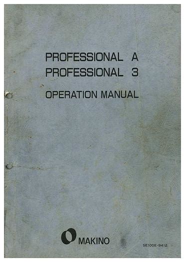 Used Manual For Used Makino Machine Professional A Professional 3