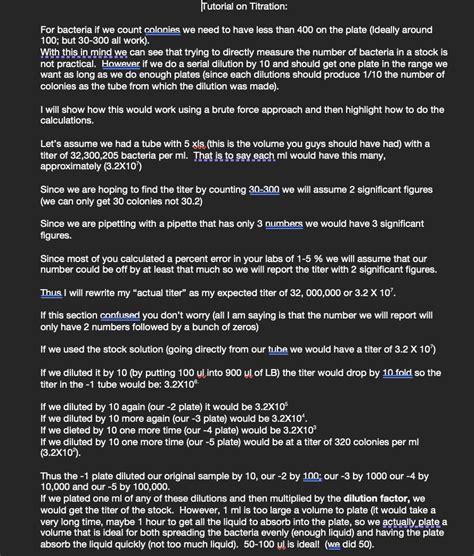 Please Do The Titer Calculation The Lab Is Titration Chegg Com