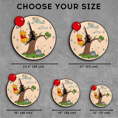 Winnie The Pooh Wall Clock Pooh Bear Clock Nursery Wall Clock Pooh