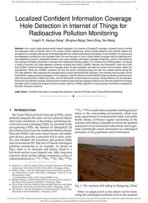 Pdf Localized Confident Information Coverage Hole Detection In Internet Of Things For