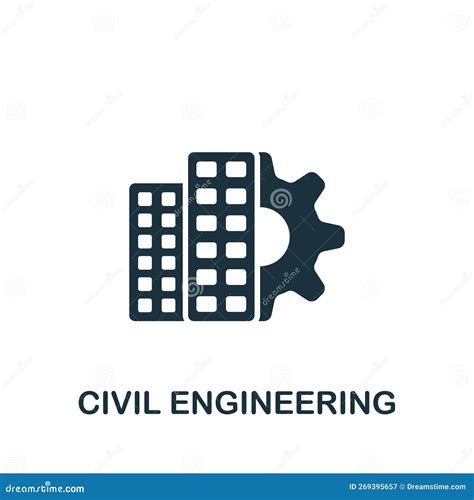 Civil Engineering Icon Monochrome Simple Sign From Engineering