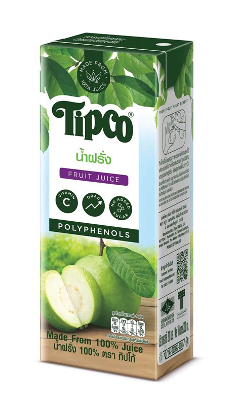 Tipco น้ำฝรั่ง Guava Juice 100 ขนาด 200 มล X 12 กล่อง 1เซต 12กล่อง