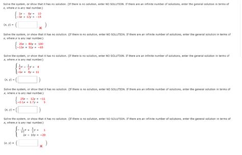 Solved Solve The System Or Show That It Has No Solution Chegg