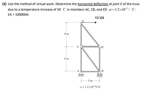 solved 2 use the method of virtual work determine the